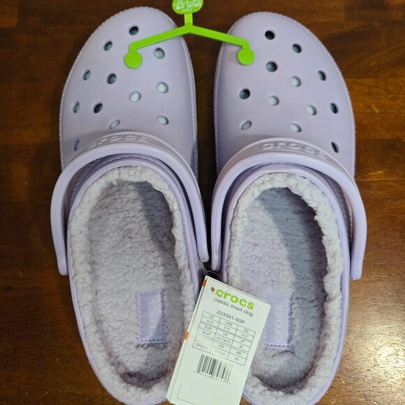 Shoes | Crocs Purple Classic Lined Croc Mens 12 | Poshmark